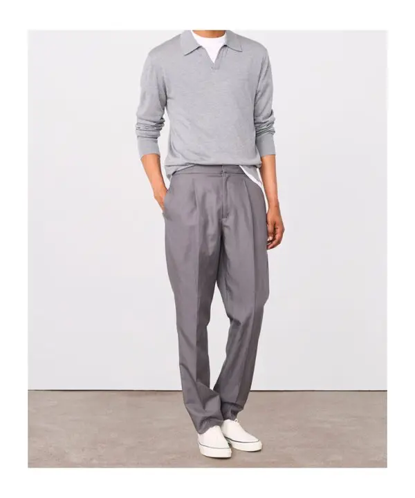 Officine Générale Knitted Polo With Long Sleeves And A Regular Fit