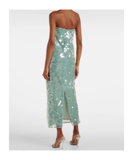 Staud Casey Sequined Strapless Maxi Dress