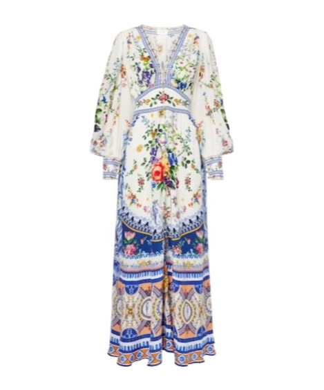 Camilla Printed Silk Crêpe Maxi Dress