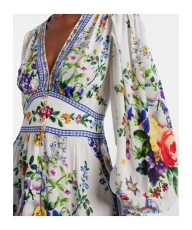 Camilla Printed Silk Crêpe Maxi Dress