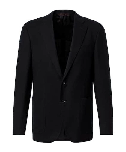 Canali Solid Color Wool Blazer - Black