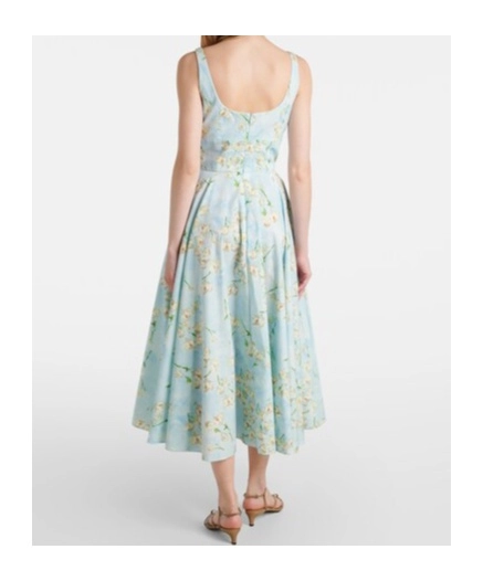 EMILIA WICKSTEAD Mona Floral Cotton Midi Dress - Blue