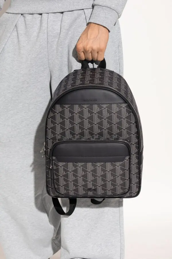 Lacoste Geometric Letter Pattern Backpack