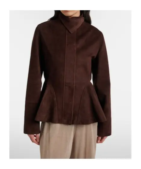 Alaïa Peplum Suede Jacket