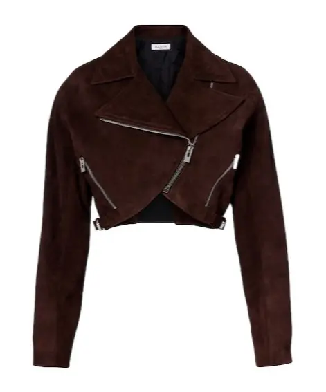 Alaïa Cropped Suede Biker Jacket