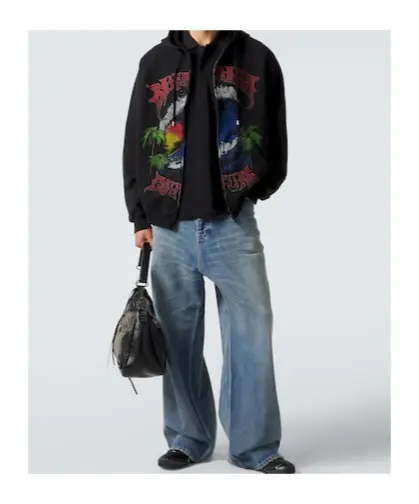 Balenciaga Distressed Wide-leg Jeans