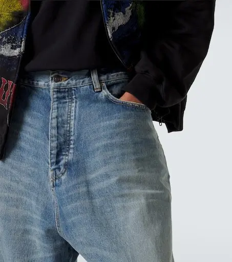 Balenciaga Distressed Wide-leg Jeans