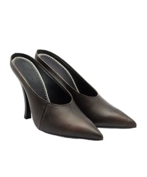Magda Butrym Leather Mules With Curved Heel - Black
