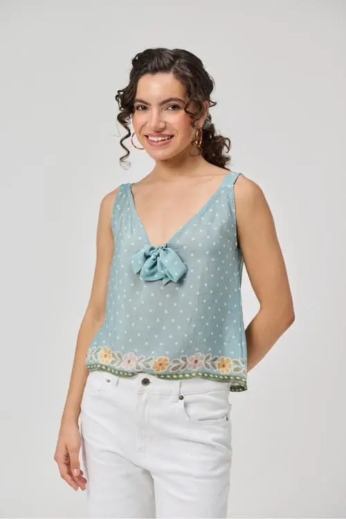 REISTOR Bow Tie Camisole Top