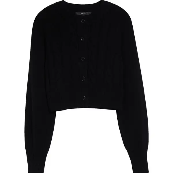 TOCCIN Rita Cable Knit Cardigan - Jet