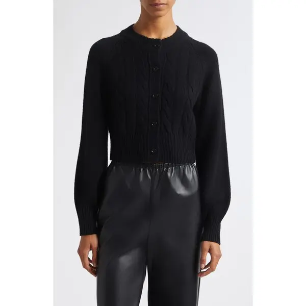 TOCCIN Rita Cable Knit Cardigan - Jet