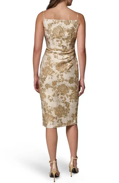 Donna Karan New York Floral Metallic Jacquard Sheath Dress
