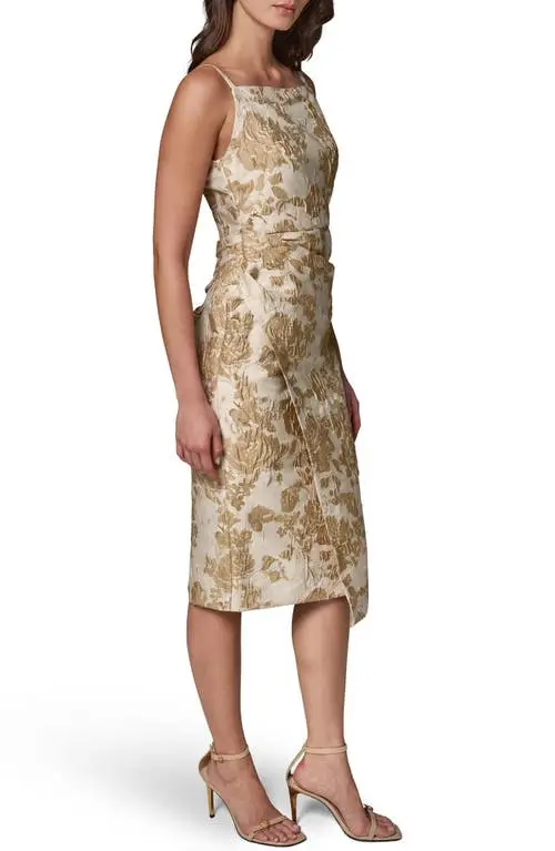 Donna Karan New York Floral Metallic Jacquard Sheath Dress