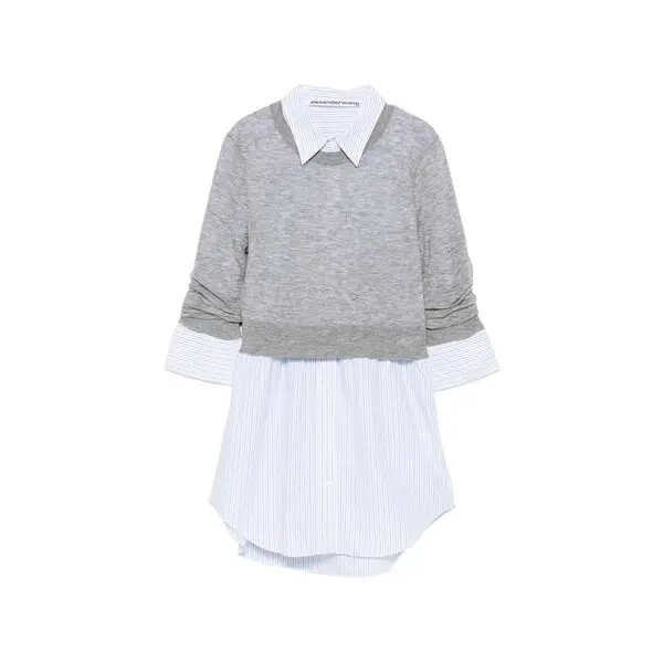 Alexander Wang Grey Wool Blend Crew Neck Jumper - Gray