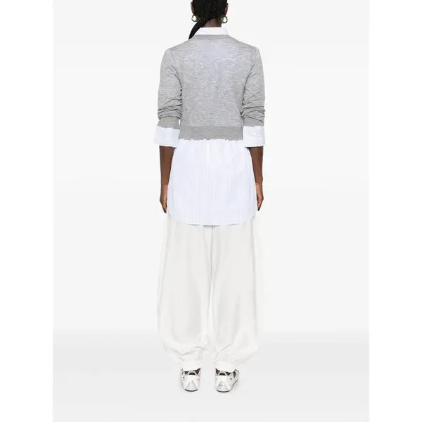Alexander Wang Grey Wool Blend Crew Neck Jumper