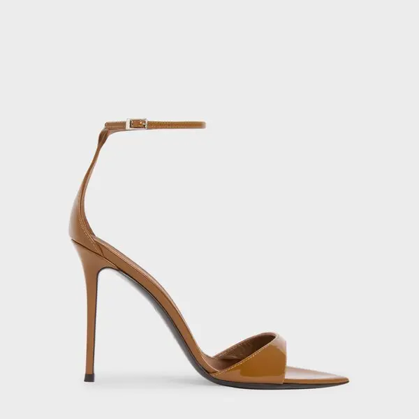 GIUSEPPE ZANOTTI Intriigo Strap 105 Patent Leather Stiletto Sandals - Light_brown