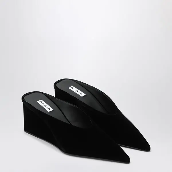 Alaïa Velvet Wedge Mules