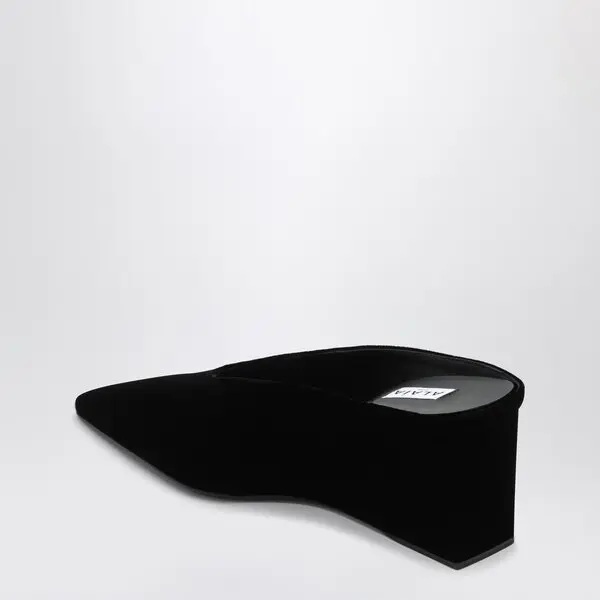 Alaïa Velvet Wedge Mules