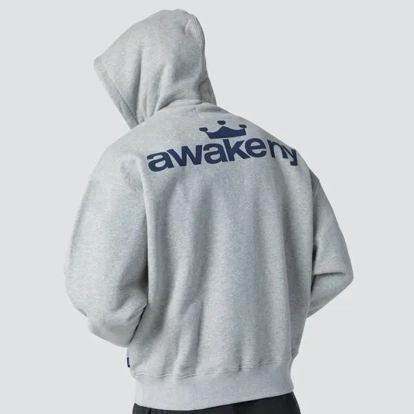 AWAKE NY Logo Print Zip-up Hoodie