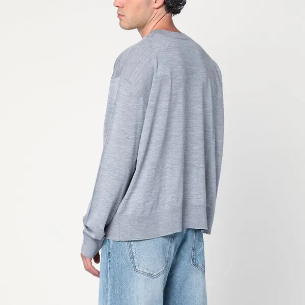 AMI Paris Crew Neck Wool Silk Sweater