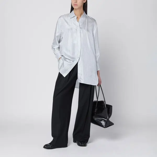 Max Mara Oversized Striped Silk Shirt