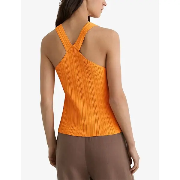 REISS Harris V-neck Textured Stretch-knit Vest