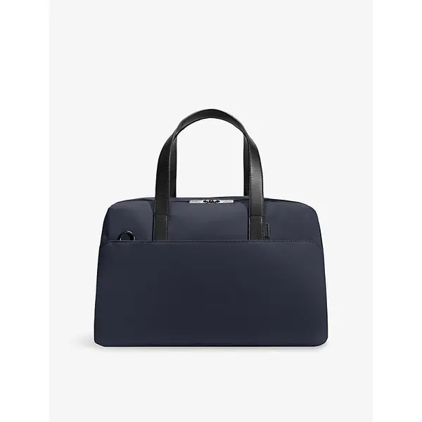 AWAY The Overnight Nylon Bag With Leather Trim - Navy