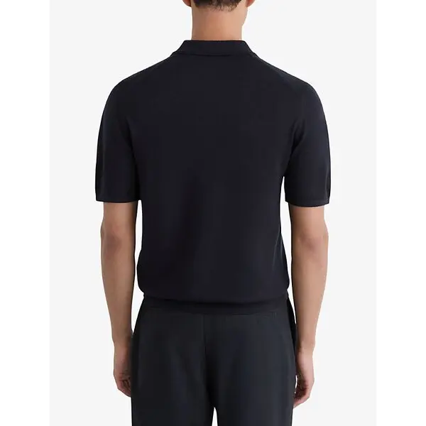 REISS Drayton Button-down Merino-wool Shirt - Navy