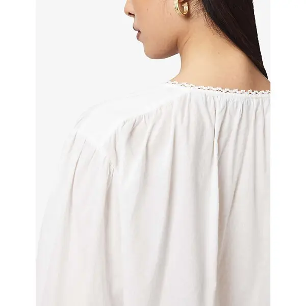 ALLSAINTS Colette Lace Hem Long Sleeve Top