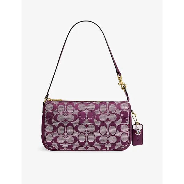 COACH X Brain Dead Signature Plaza Canvas Shoulder Bag - Plum
