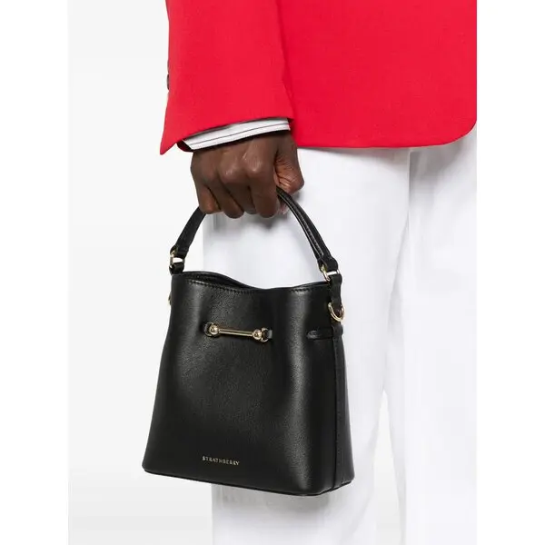 Strathberry Leather Tote Bag With Gold-tone Hardware - Black