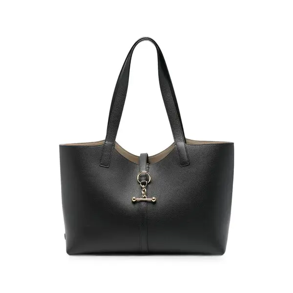 Strathberry Leather Grained Texture Tote Bag - Black