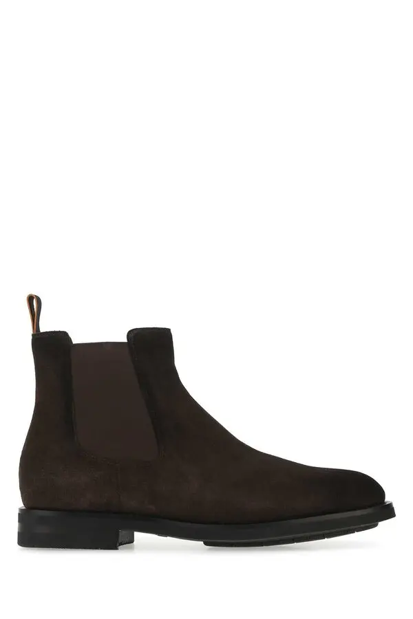 Santoni Suede Ankle Boots - Brown