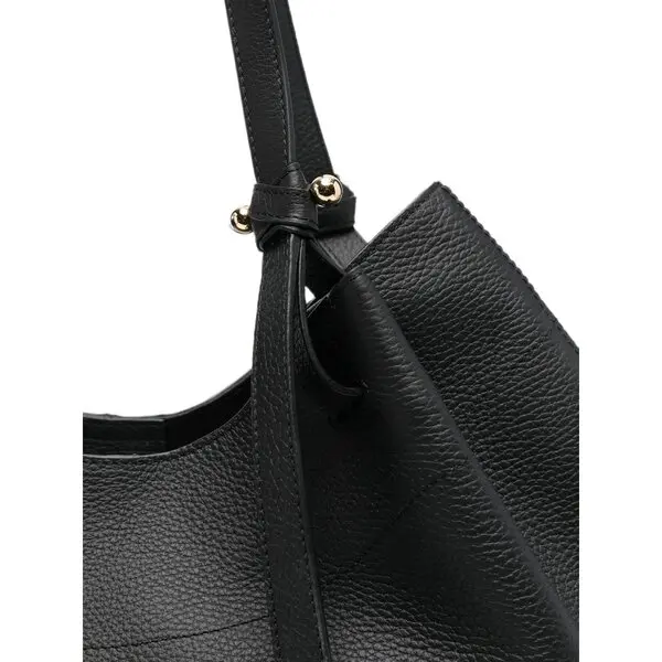 Strathberry Textured Leather Tote Bag With Gold-tone Hardware - Black