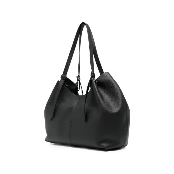 Strathberry Textured Leather Tote Bag With Gold-tone Hardware - Black