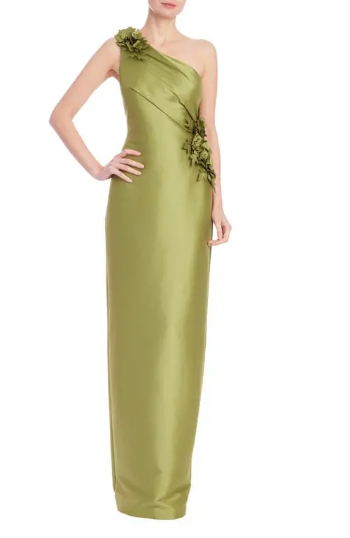 Badgley Mischka Floral Embellished Column Gown