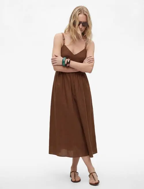 KOTON V-neck Sleeveless Maxi Dress With Adjustable Straps