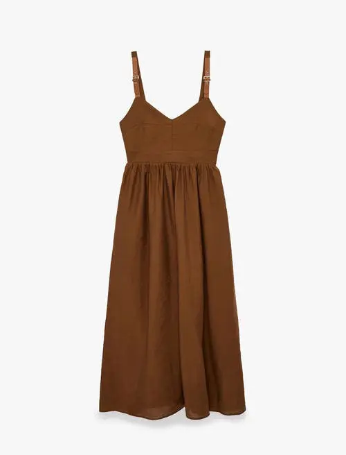 KOTON V-neck Sleeveless Maxi Dress With Adjustable Straps
