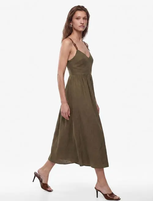 KOTON V-neck Sleeveless Maxi Dress With Adjustable Straps