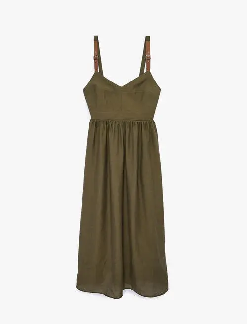 KOTON V-neck Sleeveless Maxi Dress With Adjustable Straps