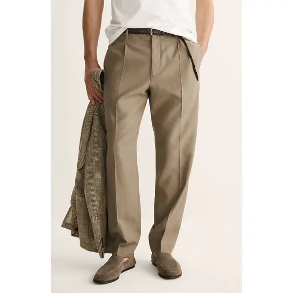 Mango Regular Fit Pleated Pants