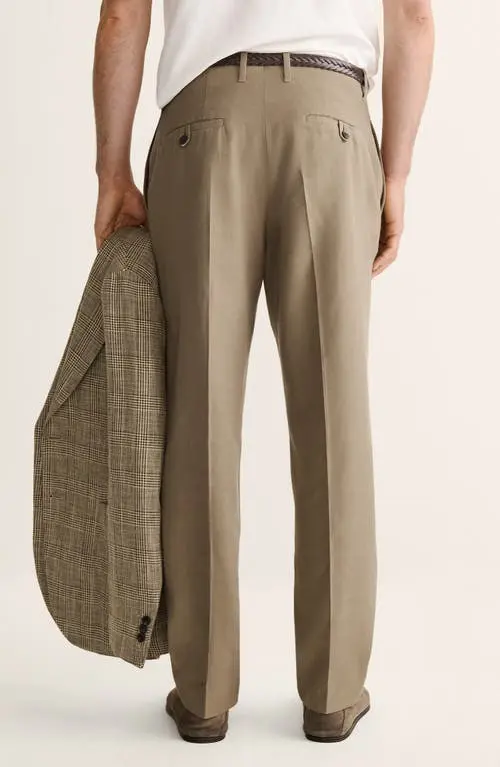 Mango Regular Fit Pleated Pants