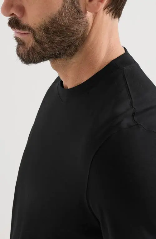Brunello Cucinelli Cotton Jersey Long Sleeve Crew Neck T-shirt - Black