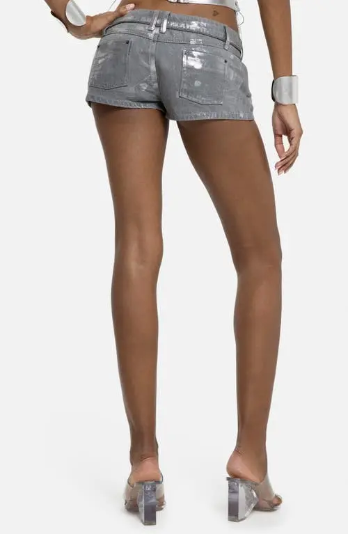 JADED LONDON Foil Low Waist Micro Shorts