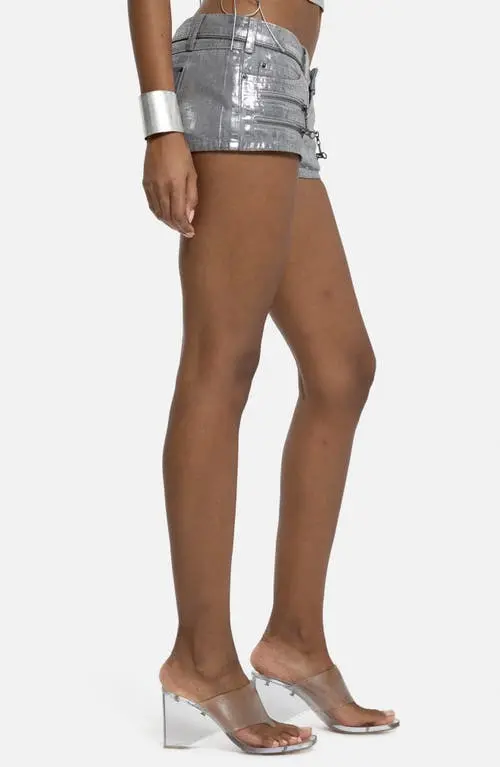 JADED LONDON Foil Low Waist Micro Shorts