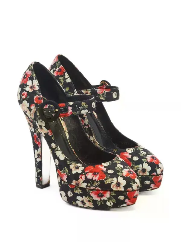 Dolce & Gabbana Floral-print Platform Pumps