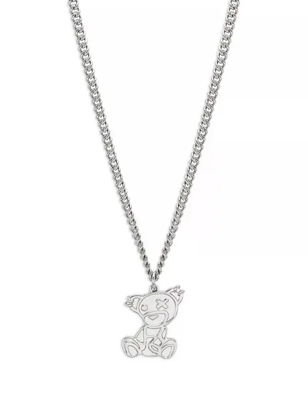 YOJ Curb-link Chain Necklace With Teddy Pendant - Silver