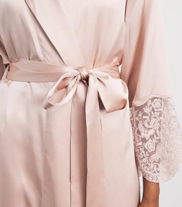 Harrods Silk Lace-trim Short Night Robe