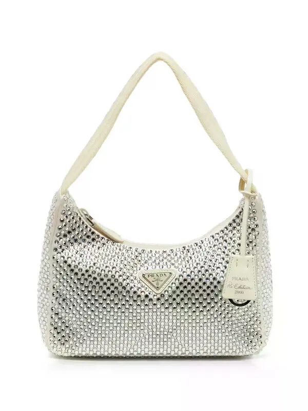 Prada Re-edition 2000 Crystal-studded Shoulder Bag