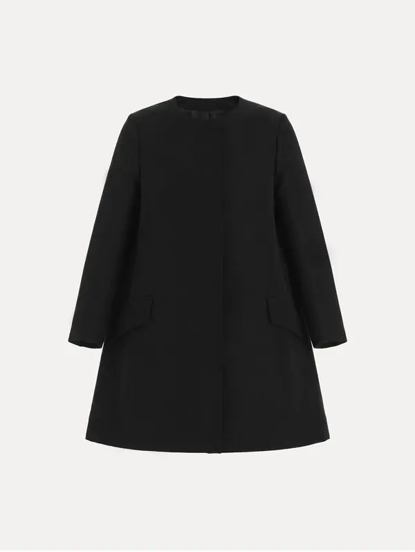 Oscar De La Renta Silk Faille Short Coat - Black